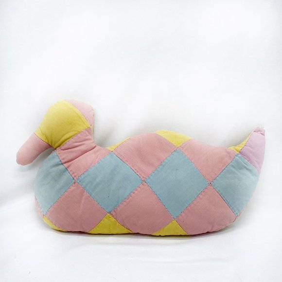 Vintage | Accents | Vintage Patchwork Quilt Duck Stuffed Plush Pink And ...